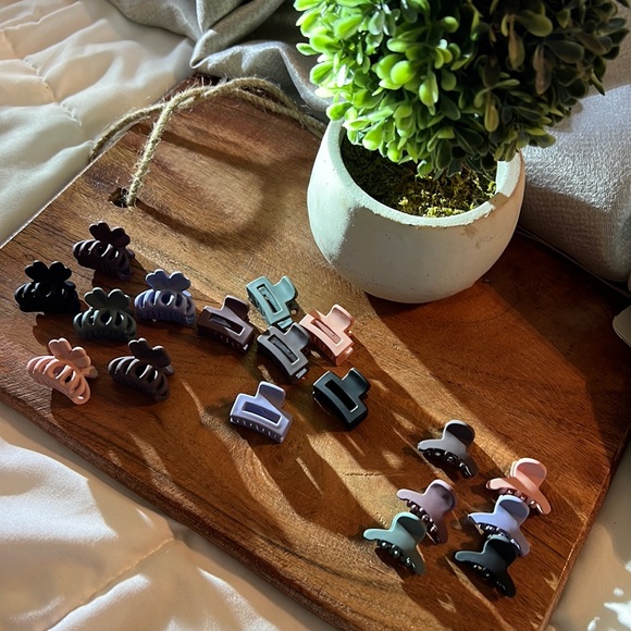 Accessories | 18 Pieces Matte Colored Tiny Clips Solid Hair Claw | Poshmark